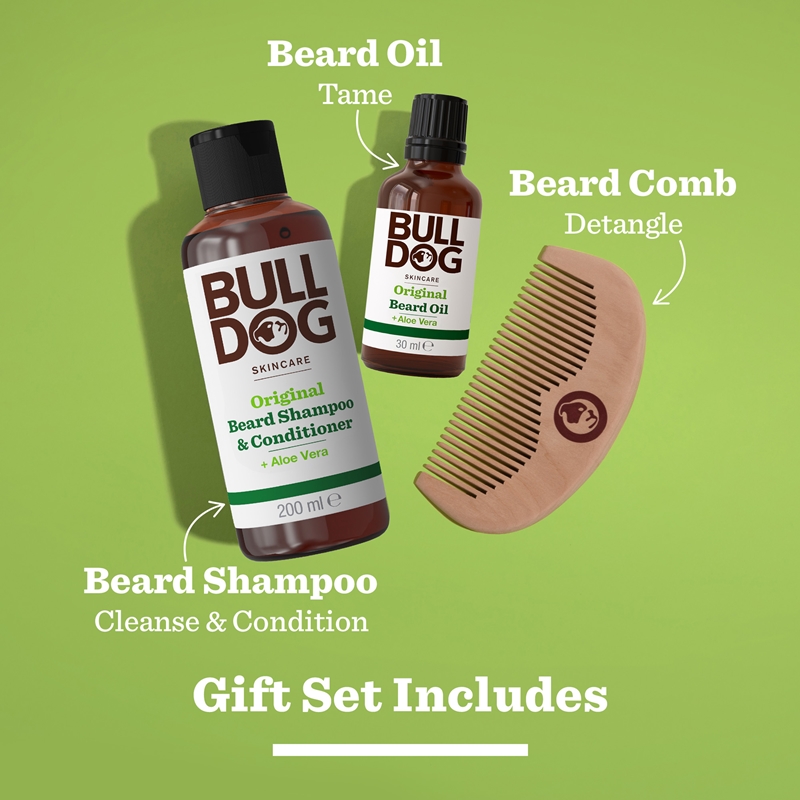 Bulldog Original Beard Care Kit gift set Peach Wood 10,4 cm (for men ...