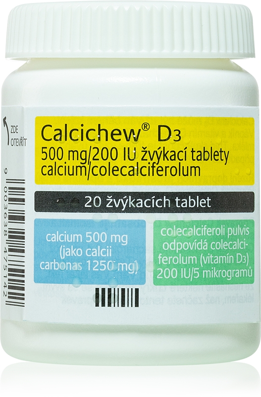 Calcichew Calcichew D3 500 mg/200 I.U. žvýkací tablety při nedostatku ...