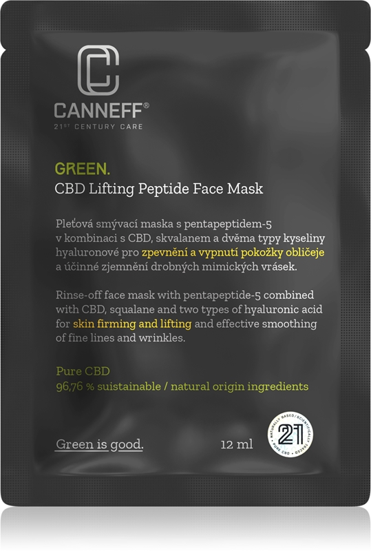 Canneff Green CBD Lifting Peptide Face Mask máscara com efeito lifting ...