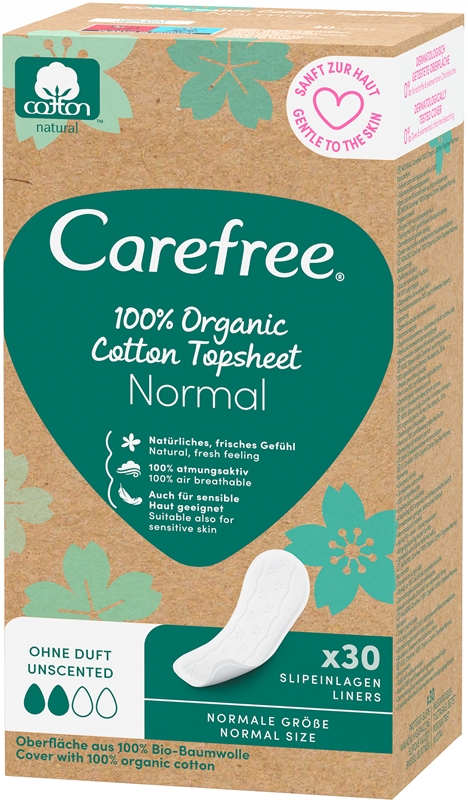 Carefree Organic Cotton Normal slipové vložky | notino.sk