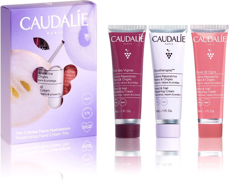 Caudalie Moisturizing Hand Cream Trio coffret cadeau (mains et ongles ...