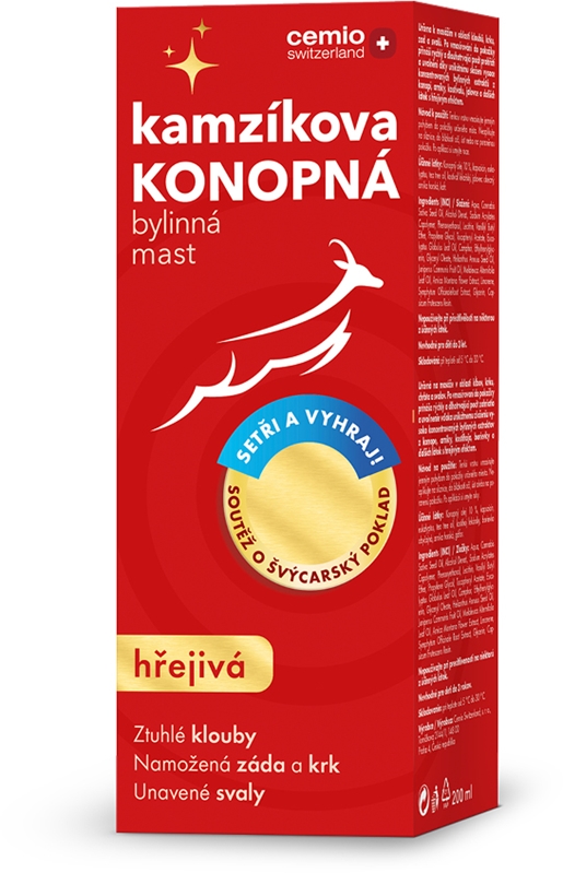 Cemio Kamzík hemp ointment pommade aux plantes médicinales avec effet ...