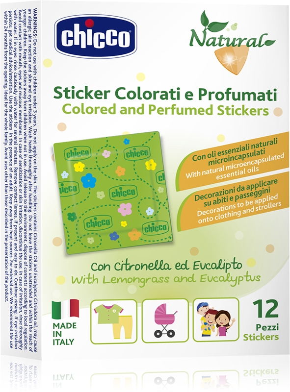 Chicco Natural Colored and Perfumed Stickers anti-insect bite stickers ...