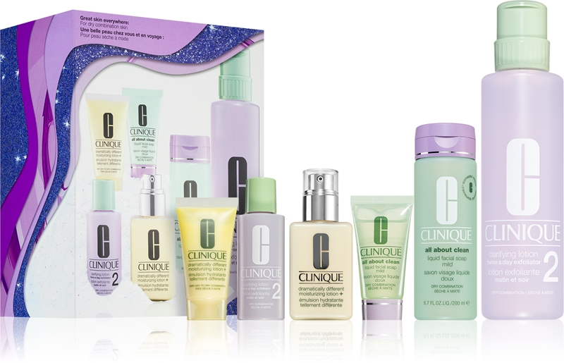 Clinique Holiday 3-Step Skincare Set For Dry Skin coffret (para rosto ...