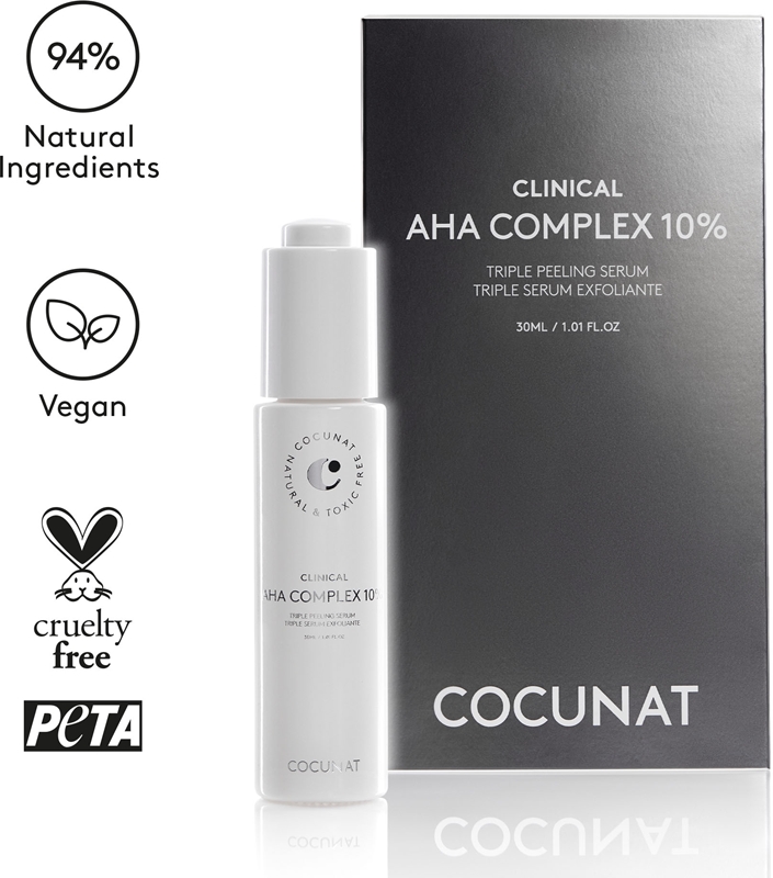 Cocunat Clinical AHA Complex 10% sérum exfoliante de noche suave ...