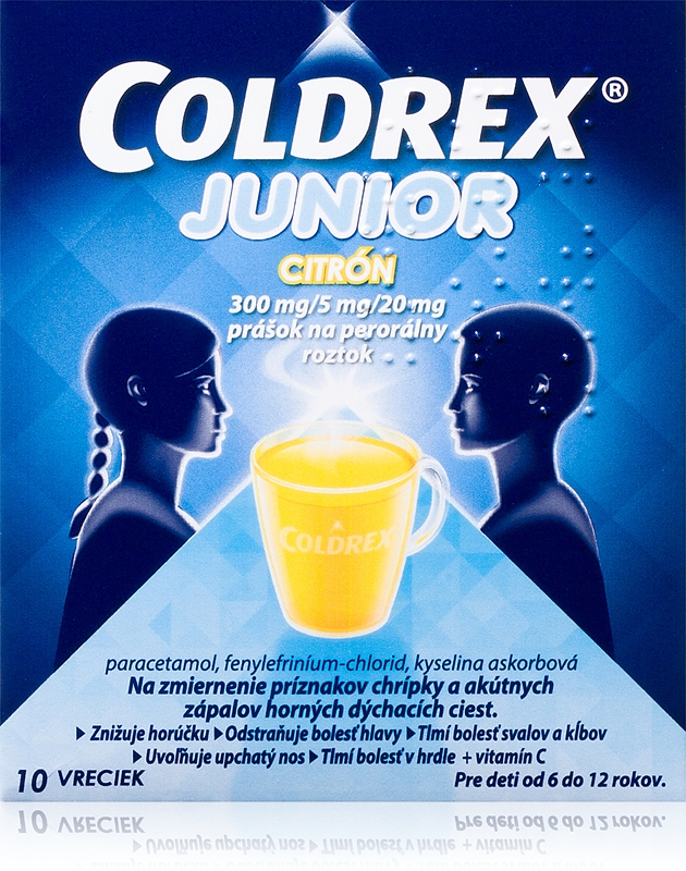 Coldrex Coldrex Junior Citron 300mg/5mg/20mg prášok na perorálnu ...