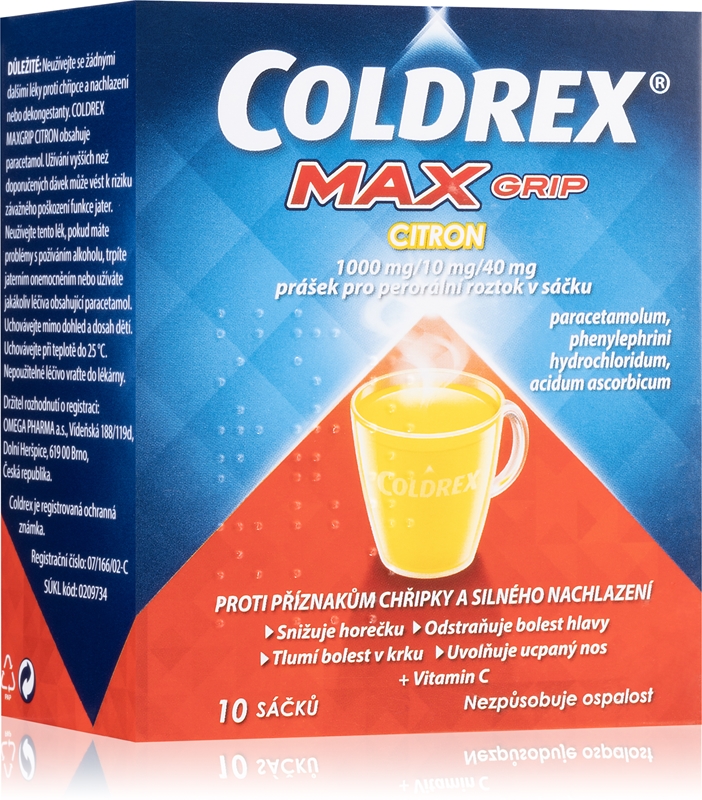 Coldrex Coldrex MAXGRIP Citron 1000mg/10mg/40mg prášek pro perorální ...