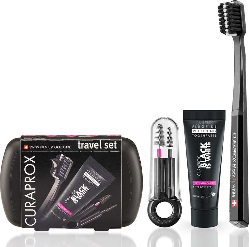 Curaprox Limited Edition Black is White kit de viagem (para dentes ...