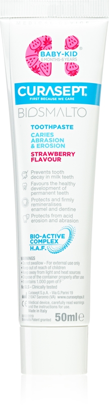 Curasept Biosmalto Baby-Kid Toothpaste For Children with fluoride ...