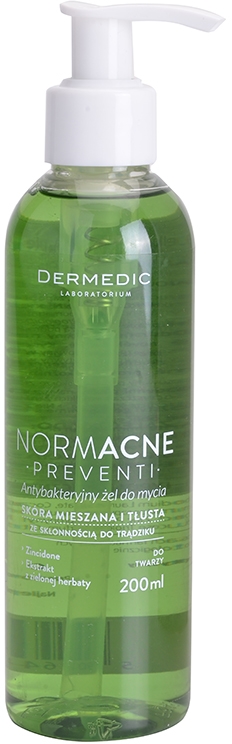 Dermedic Normacne Preventi gel facial cleanser with antibacterial ...