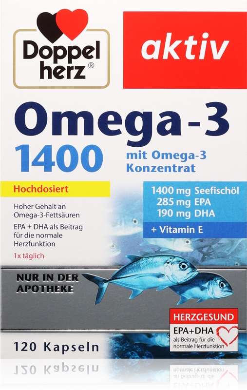 Doppelherz Aktiv Omega-3 1400 Kapseln für eine normale Herz- und ...