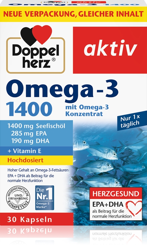Doppelherz Omega - 3 1400 Kapseln für eine normale Herz- und ...