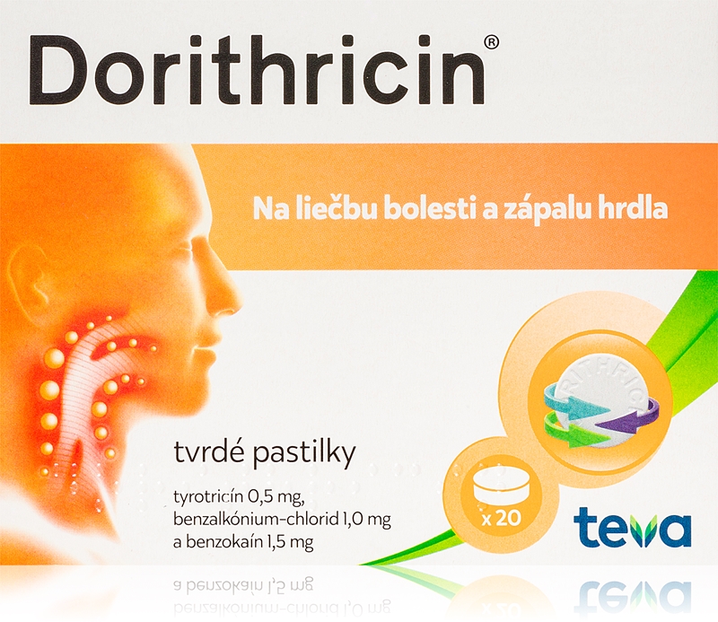 Dorithricin Dorithricin 0,5mg/1mg/1,5mg tvrdé pastilky | notino.sk