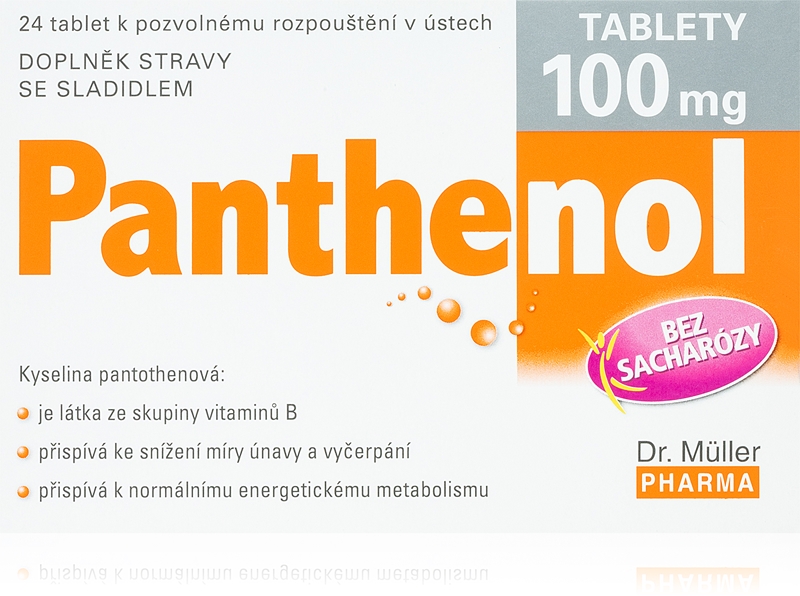 Dr. Müller Panthenol tablety 100mg tablets for reduction of fatigue and ...