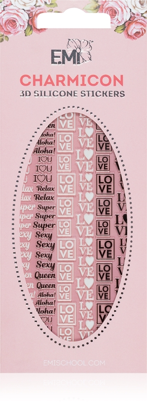 emi Charmicon Words Black/White nail stickers 3D | notino.co.uk