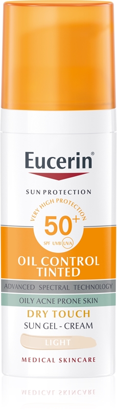 Eucerin Sun Oil Control Tinted voidemainen aurinkosuojageeli SPF 50 ...