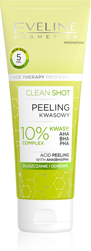 Eveline Cosmetics Clean Shot 10% Complex of AHA, BHA and PHA delikatny ... Eveline Cosmetics Clean Shot 10% Complex of AHA, BHA and PHA delikatny ...