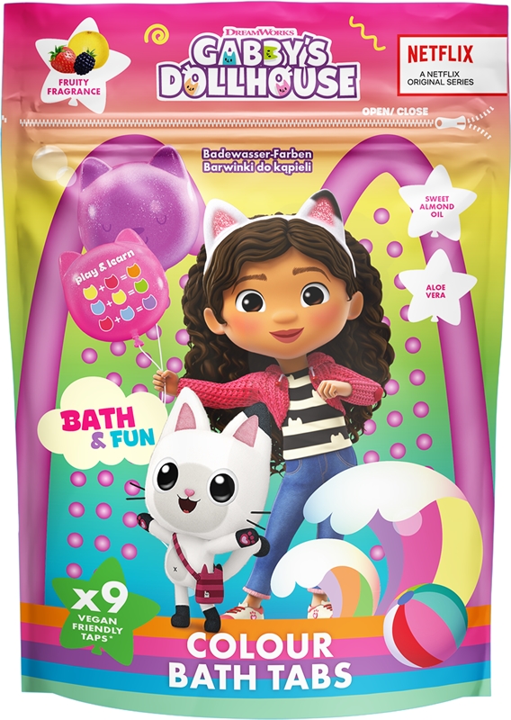 Gabby's Dollhouse Colour Bath Tabs colourful fizzy bath tablets ...