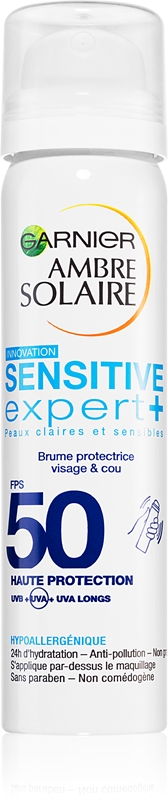 Garnier Ambre Solaire Sensitive Expert+ spray solaire léger visage et décolleté | notino.fr