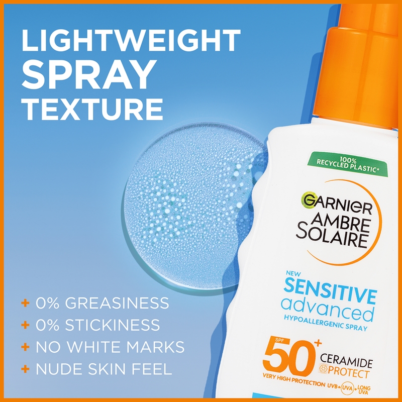 Garnier Ambre Solaire Sensitive Advanced Sun Spray for sensitive skin ...