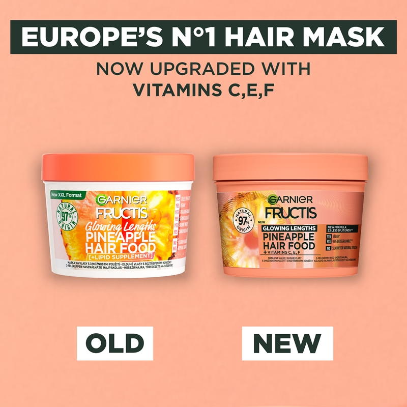 Garnier Fructis Pineapple Hair Food máscara para cabelo para pontas ...