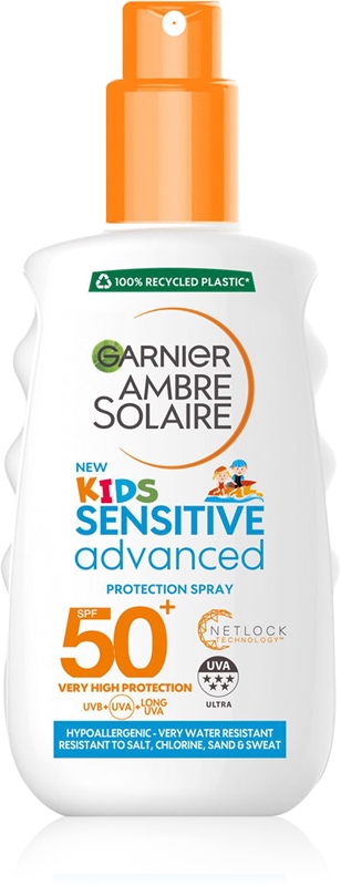 Garnier Ambre Solaire Advanced Sensitive Kids sunscreen lotion spray ...