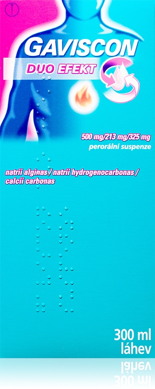 Gaviscon Gaviscon Duo Efekt 500 mg/213 mg/325 mg perorální suspenze při ...