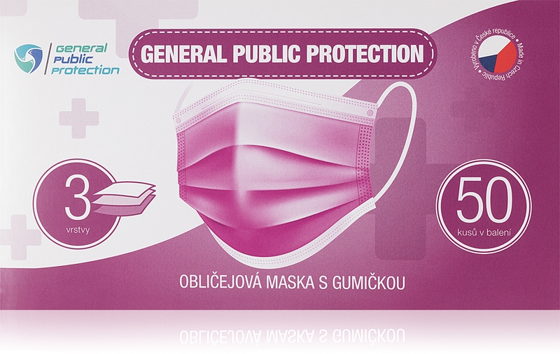 General Public Protection Rouška 3-vrstvá s gumičkou jednorázová rouška ...