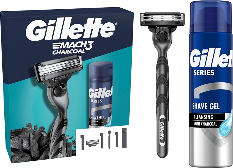 Gillette Mach3 Charcoal gift set for men | notino.co.uk