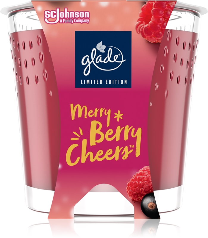 GLADE Merry Berry Cheers candela profumata con profumazione Merry Berry ...