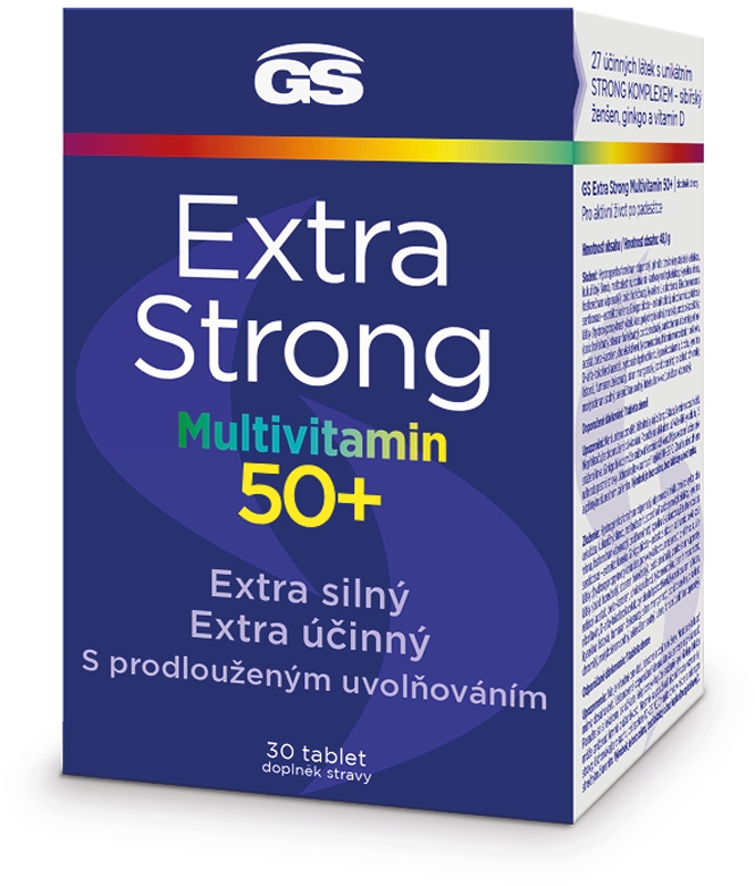 GS Extra Strong Multivitamin 50+ tablety s multivitamínovým komplexom ...