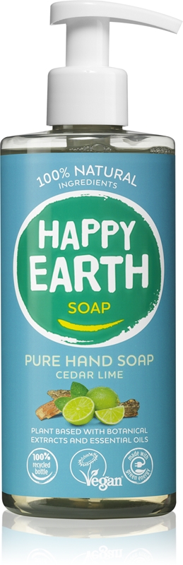 Happy Earth 100% Natural Hand Soap Cedar Lime savon liquide mains ...