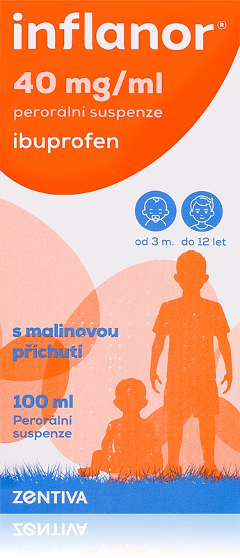 Inflanor Inflanor 40 mg/ml malina perorální suspenze ke snížení horečky ...