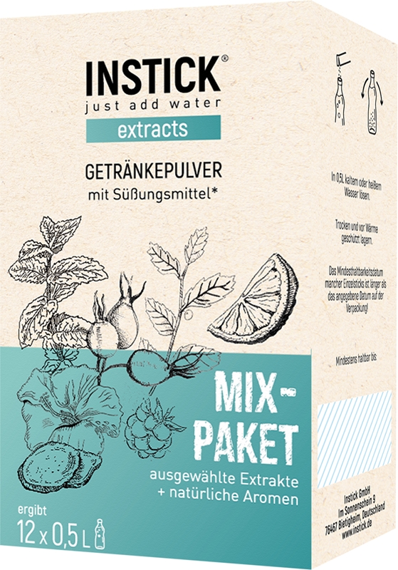 INSTICK Mix-Pack Extract Pulver zur Herstellung von Getränken Geschmack ...