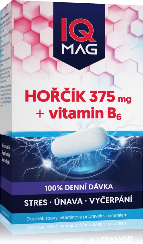 IQ Mag Magnesium 375mg + B6 kapsle při nedostatku hořčíku v organismu ...