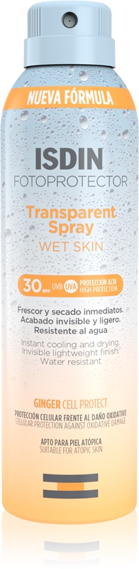 ISDIN Transparent Spray Wet Skin spray solar transparente SPF 30 ...