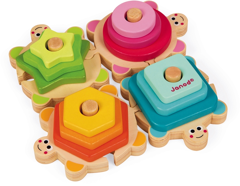 Janod Wooden Stackable Turtles boîte à formes en bois | notino.be