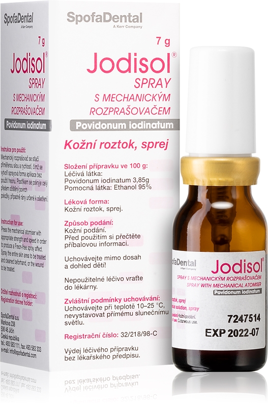 Jodisol Jodisol SPRAY 38,5mg/g dermální sprej na drobná poranění ...