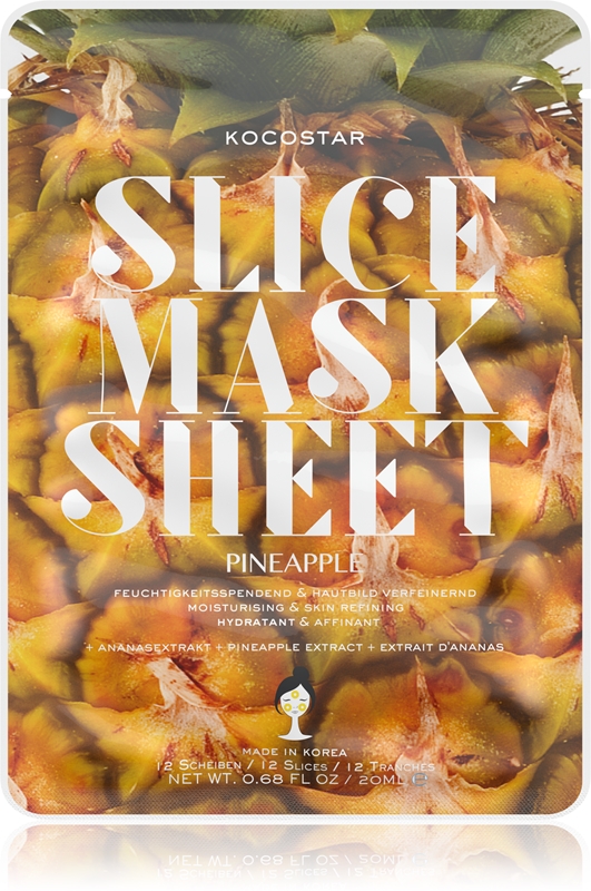 KOCOSTAR Slice Mask Sheet Pineapple máscara em folha com efeito ...