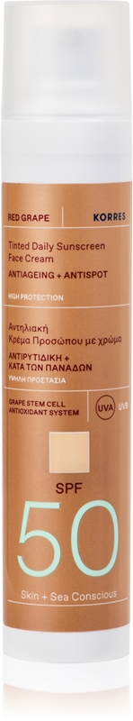 Korres Red Grape Tinted Daily Sunscreen tónovací opaľovací krém pre ...