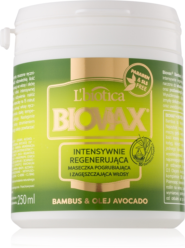 L’biotica Biovax Bamboo & Avocado Oil Regenerierende Maske für das Haar | Notino