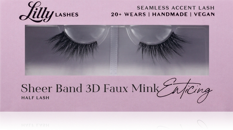 Lilly Lashes Sheer Band 3D Faux Mink Half Lash Mākslīgās skropstas ...