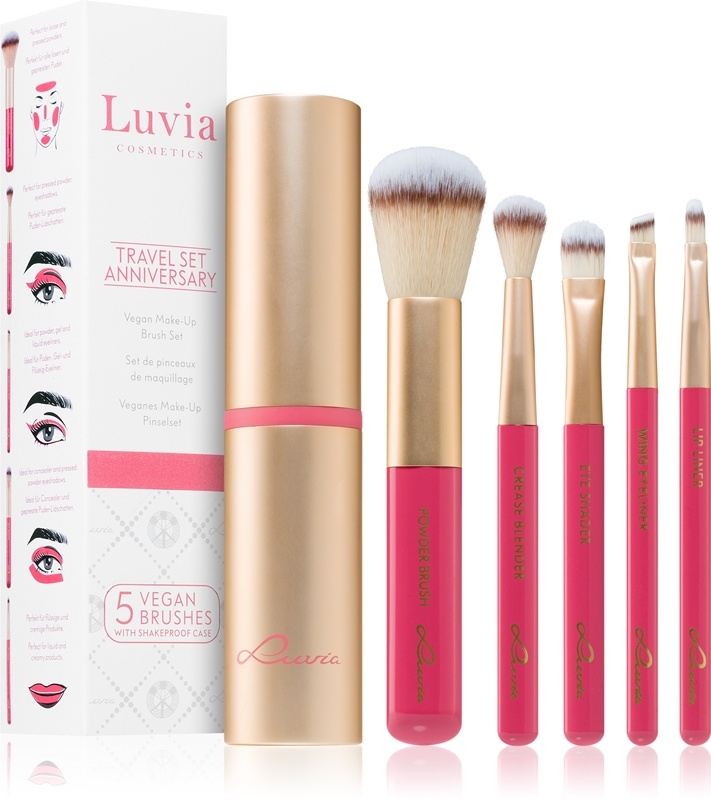 Luvia Cosmetics Prime Vegan Anniversary Pinselset mit Etui für die Reise