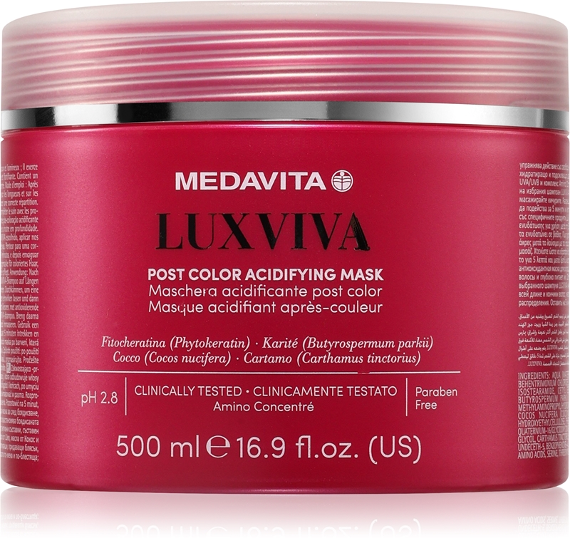 Medavita LUXVIVA Post Color Acidifying Mask Nourishing Mask for Colour ...