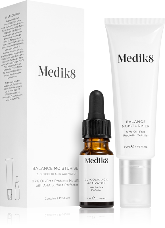 Medik8 Balance Moisturiser with Glycolic Acid Activator hydratační ...