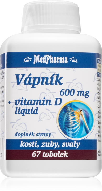 MedPharma Vápnik 600 mg + vitamin D-liquid tobolky na podporu zdravia ...