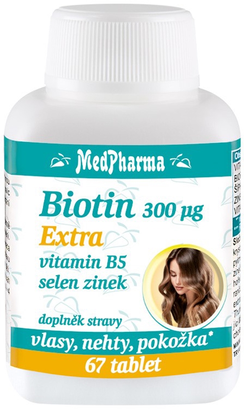 MedPharma Biotin 300 µg Extra tablety krásne vlasy, nechty a pokožka ...