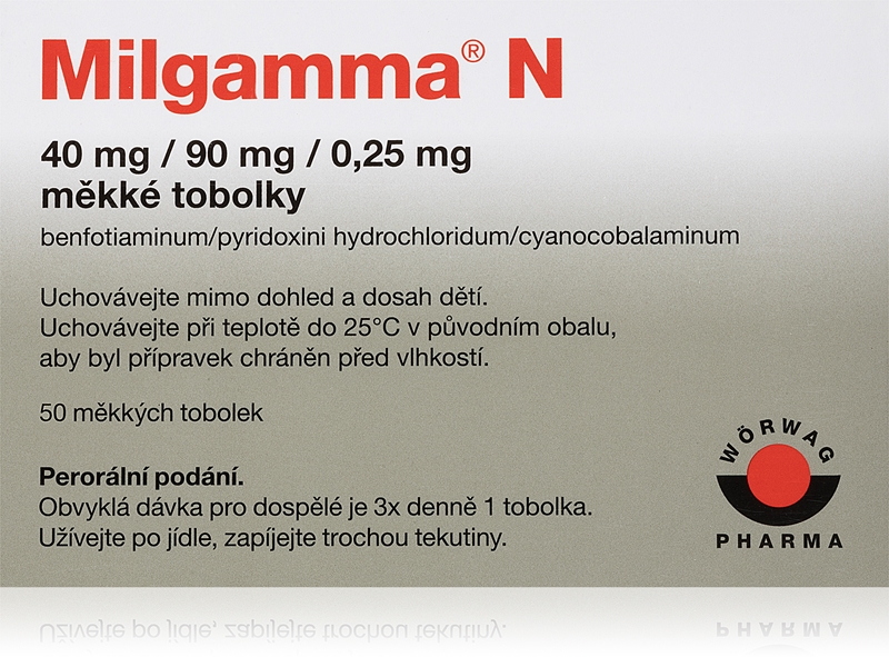 Milgamma Milgamma 40mg/90mg/0,25m měkké tobolky s komplexem vitamínu B ...