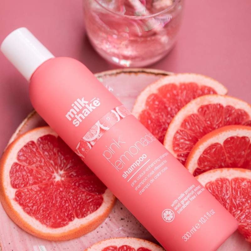 Milk Shake Pink Lemonade champô com cor para cabelo loiro e grisalho ...