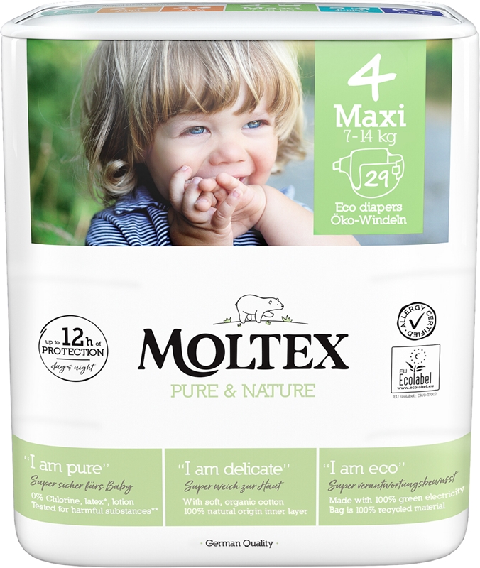 Moltex Pure & Nature Maxi Size 4 disposable organic nappies | notino.co.uk